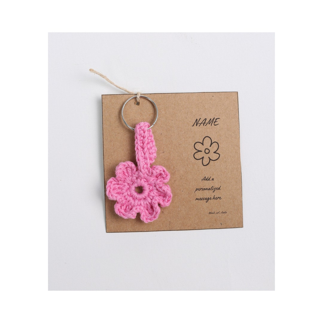 Adorable Pink Crochet Keychain Set of 10 Handmade Wedding Favors Unique ...