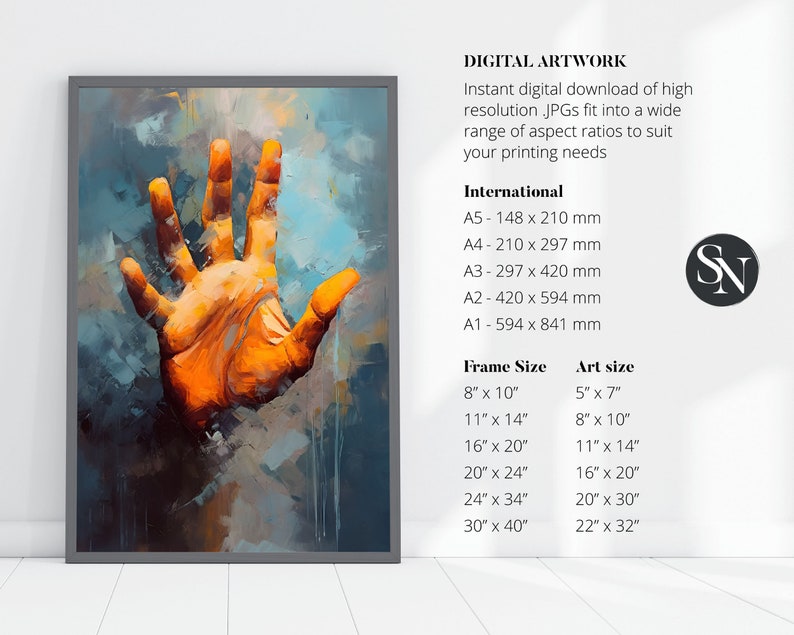 A Helping Hand Reaching Out - Portrait Digital Print Poster Painting ...
