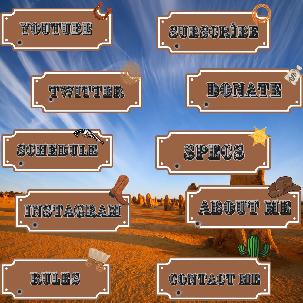 Western Minimalist Twitch Panel Collection - Etsy
