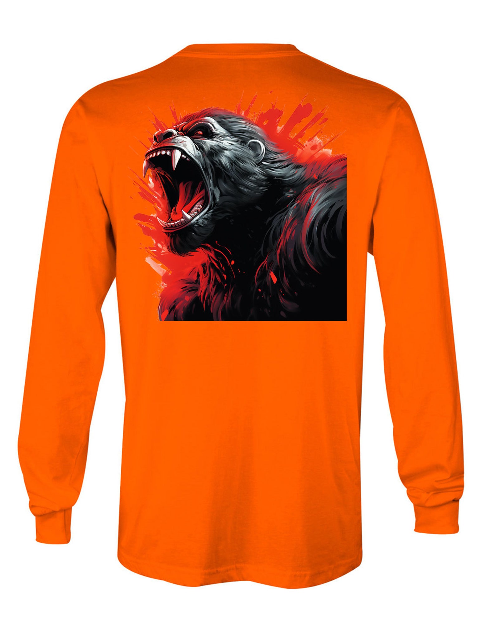 Angry Ape Face T-shirt 4 – Fierce Gorilla Graphic Hoodie, Longsleeve ...