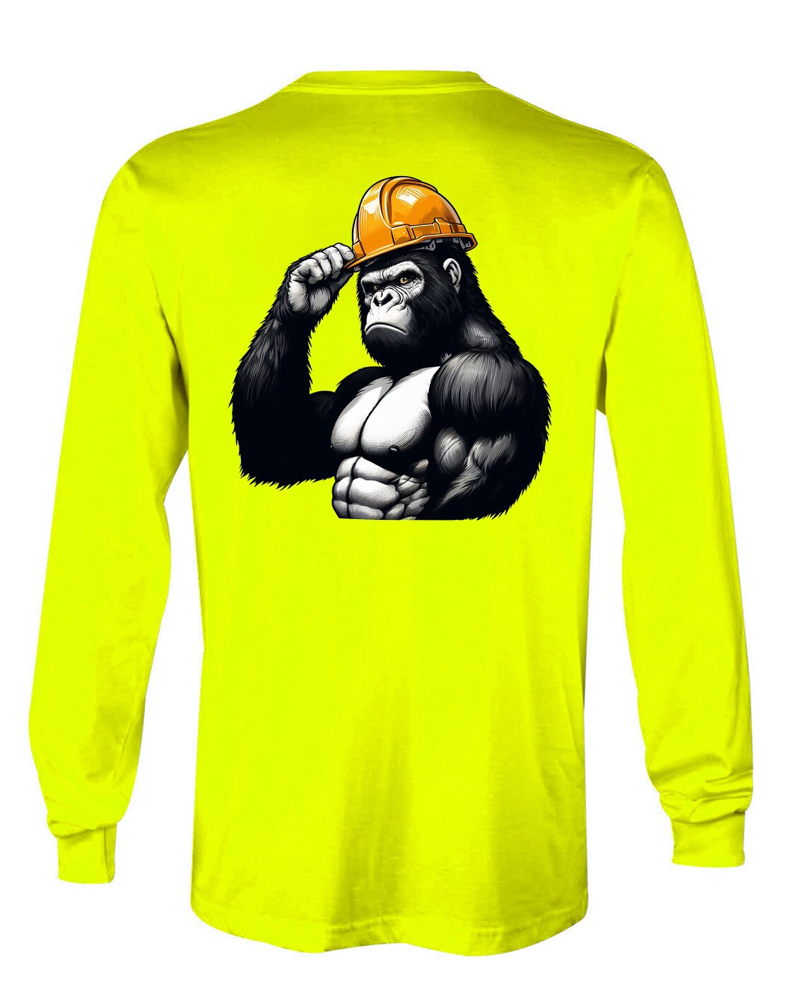 Construction Worker Ape Shirt - Gorilla Builder T-shirt - Funny ...