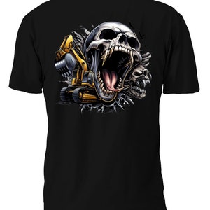 Angry Skull Bulldozer Operator Shirt – Heavy Equipment Skull Graphic ...