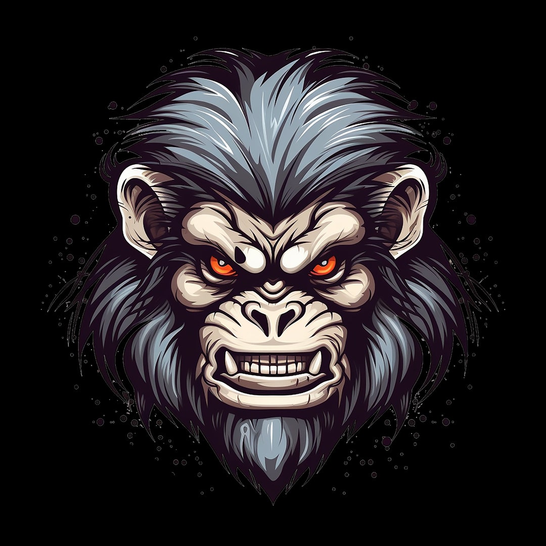 Angry Ape Face T-shirt 2 – Fierce Gorilla Graphic Hoodie, Longsleeve ...