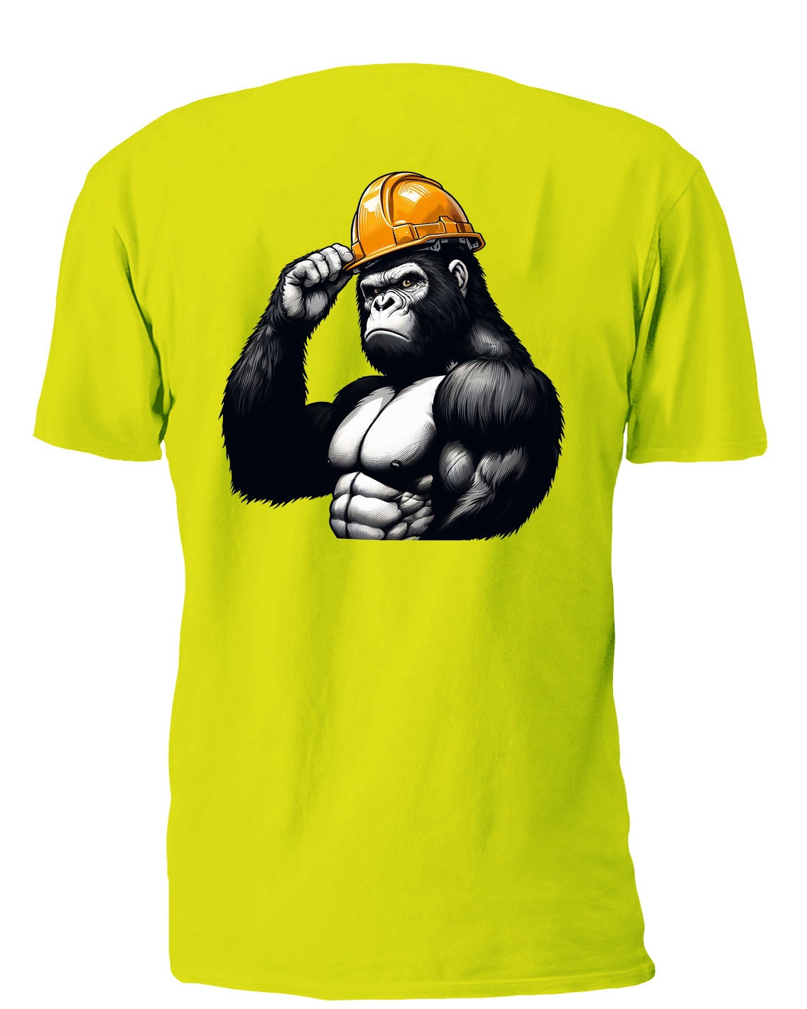 Construction Worker Ape Shirt - Gorilla Builder T-shirt - Funny ...