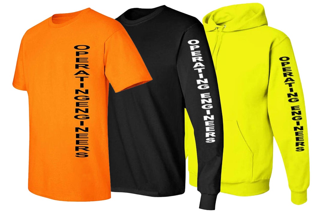 Operating Engineers T-shirt - Front Print Graphic Tee - Long Sleeve ...