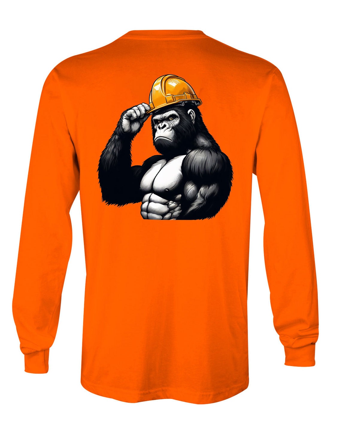 Construction Worker Ape Shirt - Gorilla Builder T-shirt - Funny ...