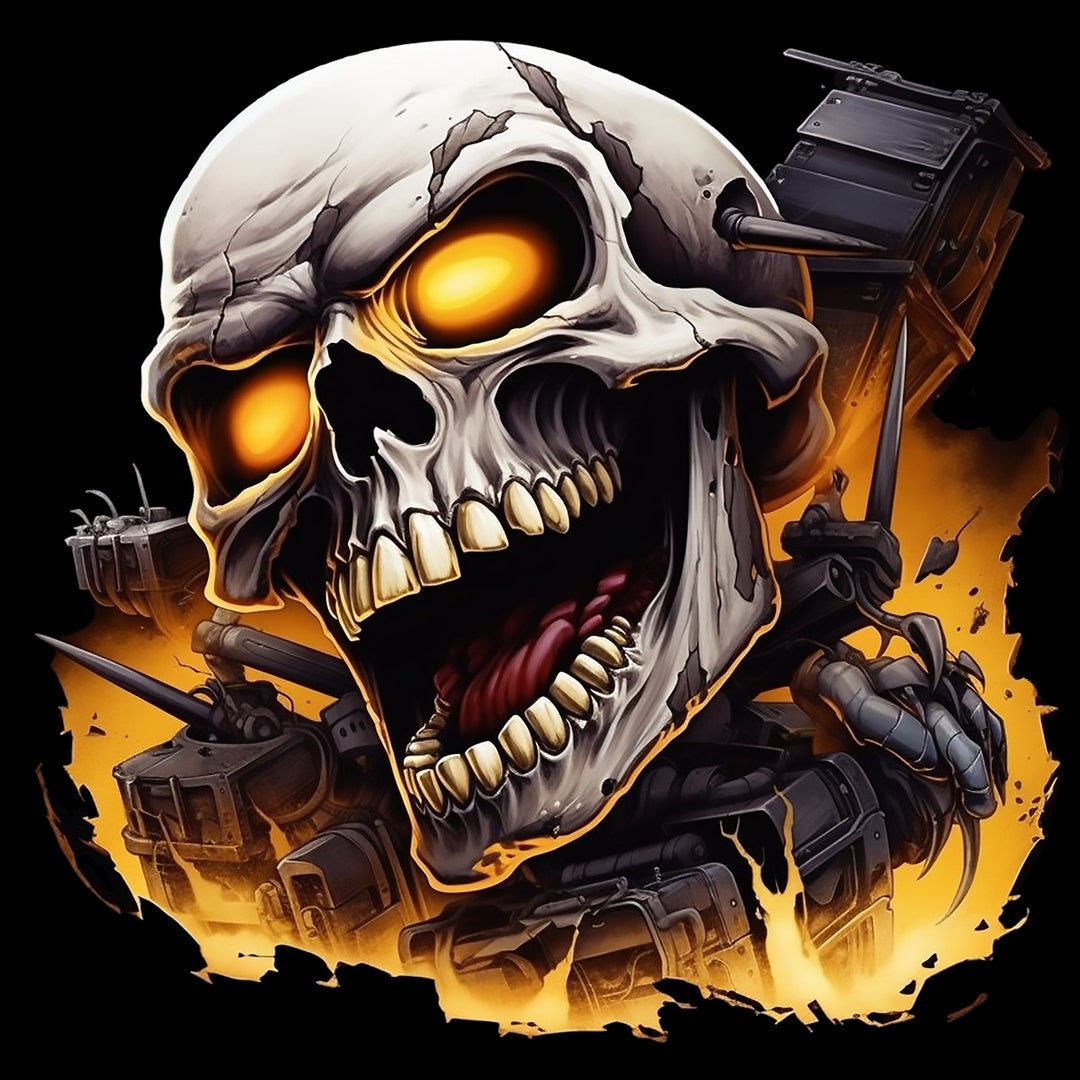 Skull Bulldozer Shirt 4 – Construction Equipment Skull Graphic Tee ...