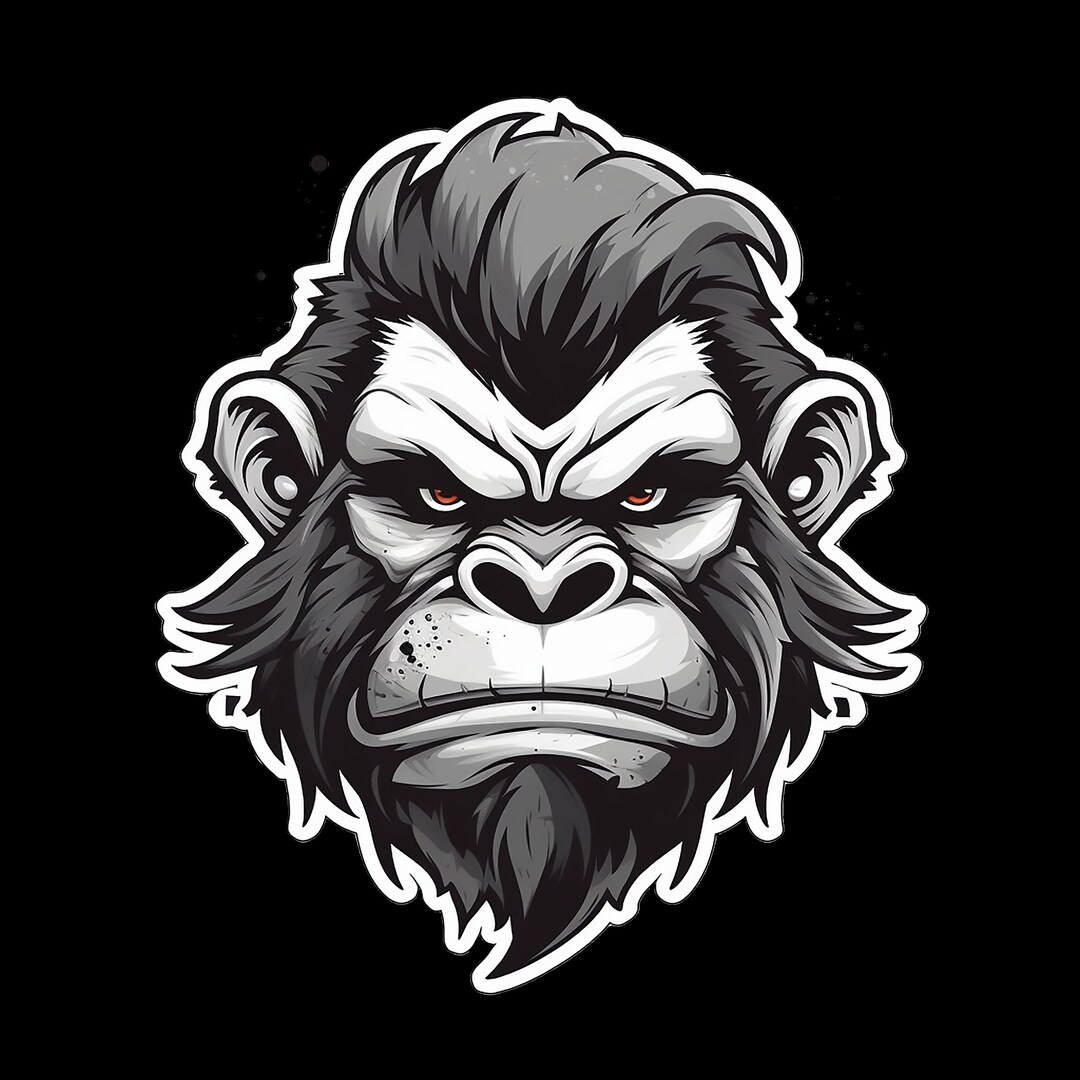 Angry Ape Face T-shirt 5 – Fierce Gorilla Graphic Hoodie, Longsleeve ...