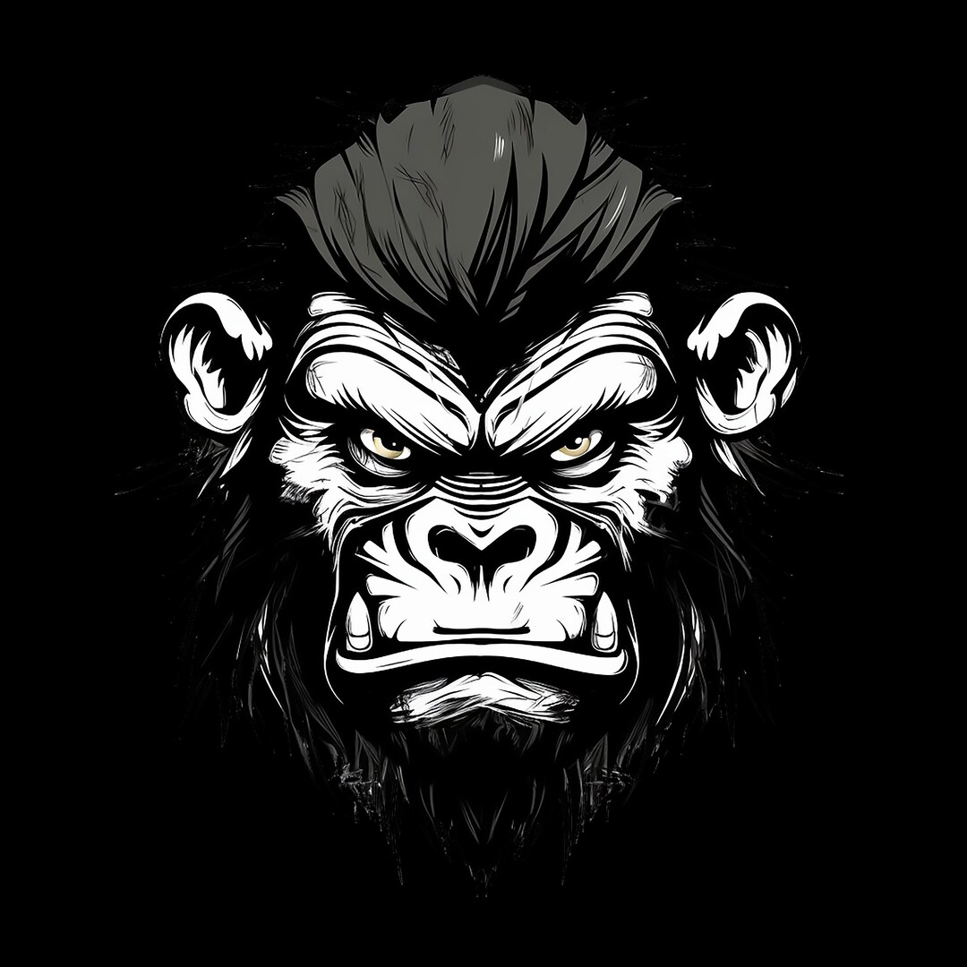 Angry Ape Face T-shirt 3 – Fierce Gorilla Graphic Hoodie, Longsleeve ...