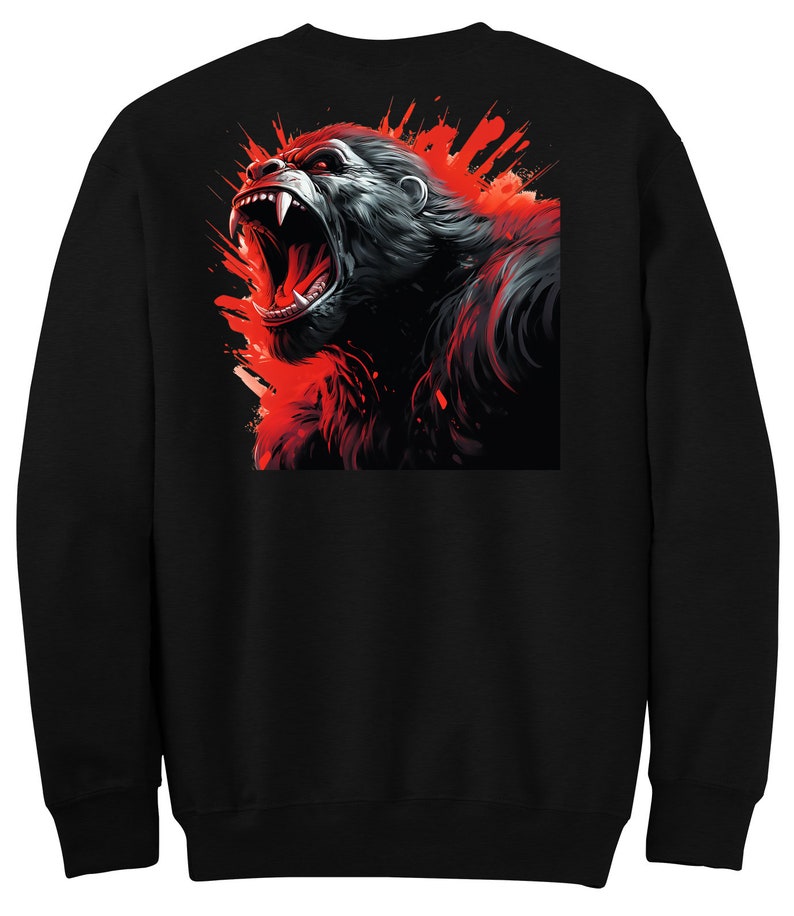 Angry Ape Face T-shirt 4 – Fierce Gorilla Graphic Hoodie, Longsleeve ...