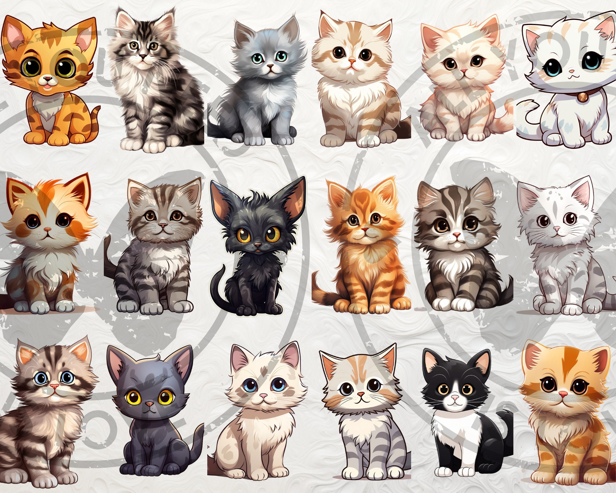 Kitten Clipart Bundle 95 Kittens Clipart Cat Breeds Png Cat Lovers ...