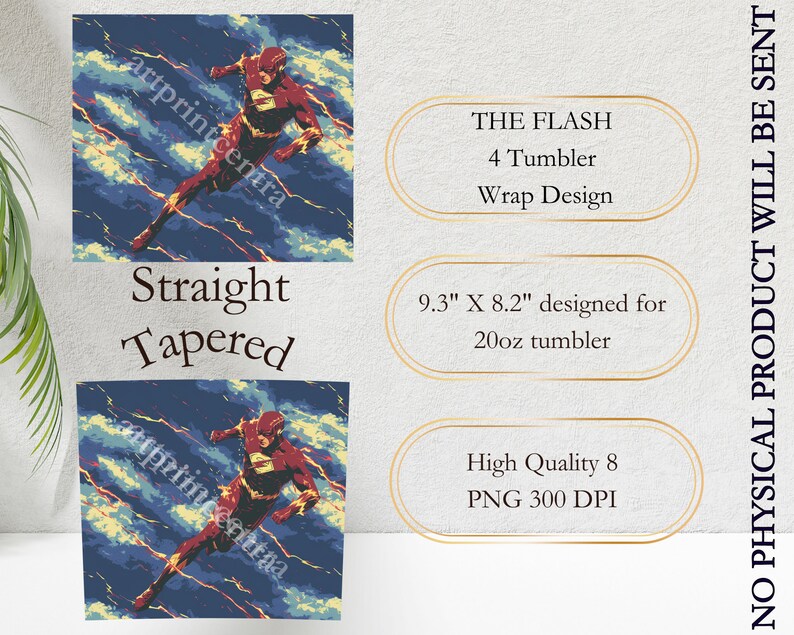 DC Flash 20oz Skinny Tumbler Sublimation Design Straight&tapered ...