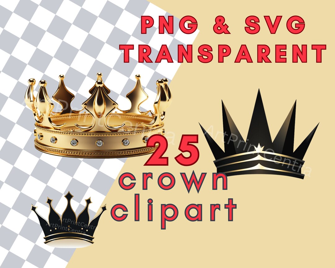 Crown Clipart 25 High Quality Crown PNG Clipart Crown SVG - Etsy
