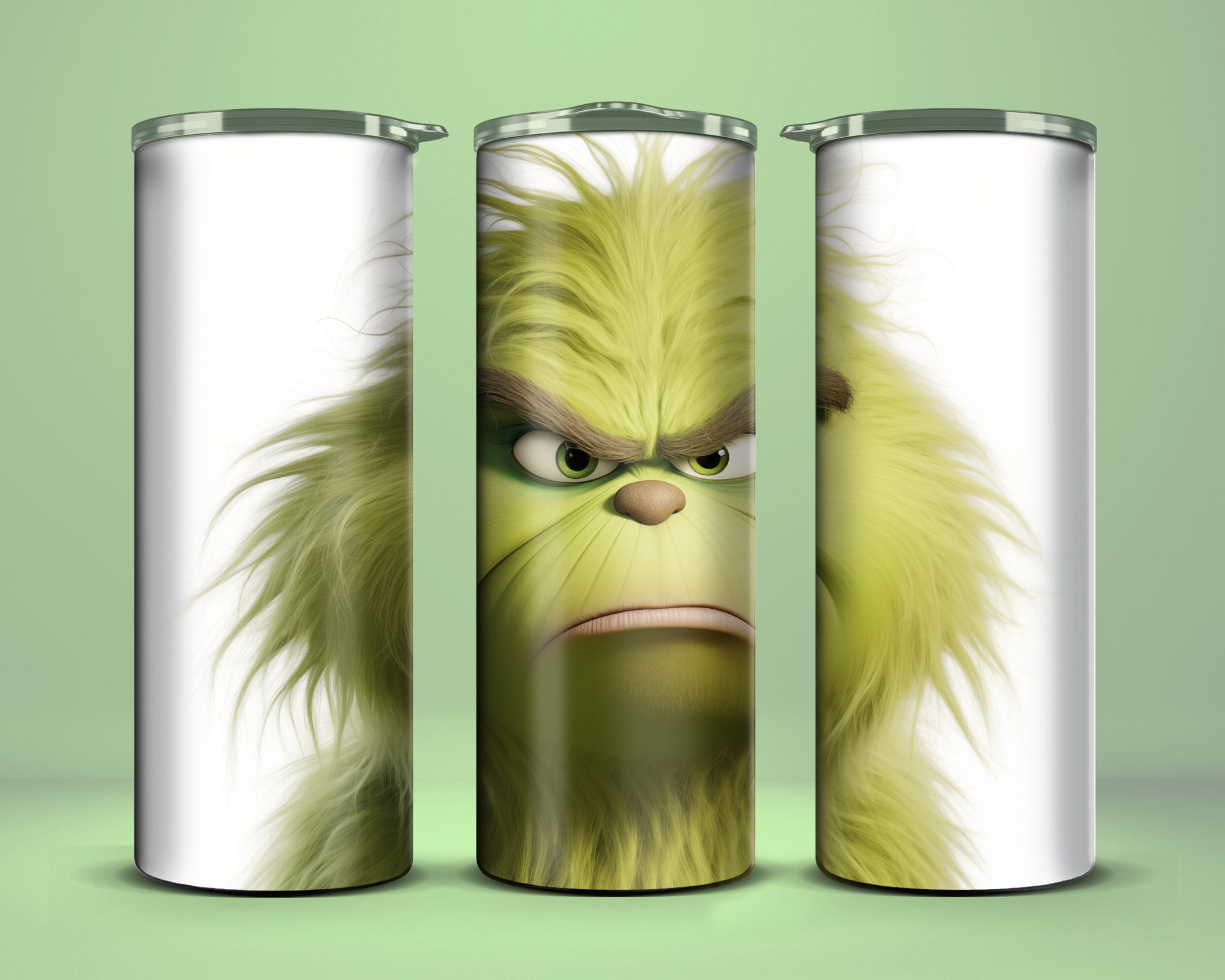 Grinch 20oz Skinny Tumbler Sublimation Design Straight & Tapered ...