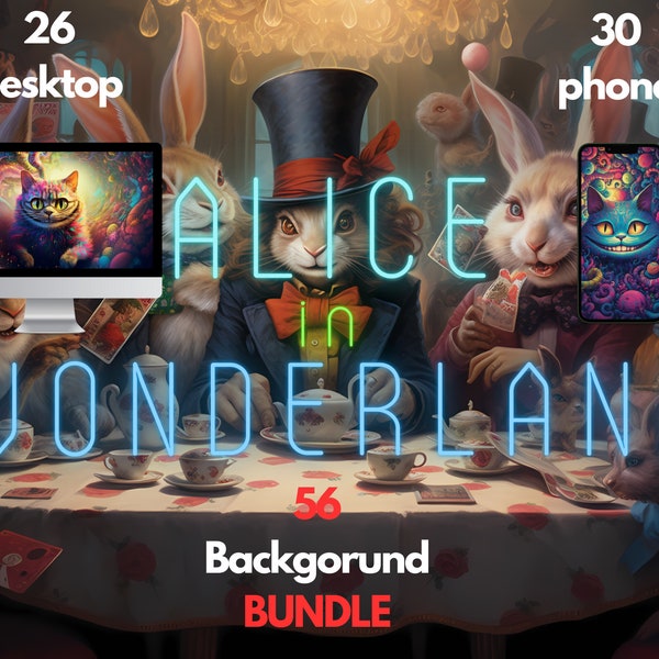 Desktop Wallpaper Alice in Wonderland - Etsy