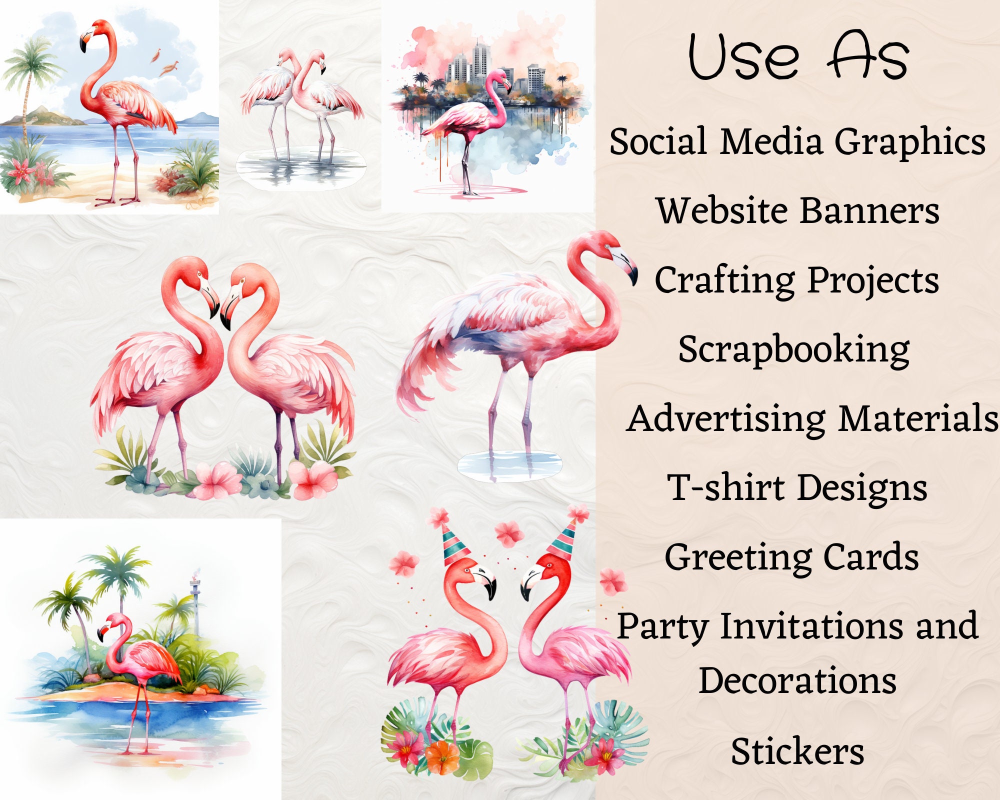 Watercolor Flamingo Clipart 34 PNG Flamingo Tropical Birds Clipart PNG ...