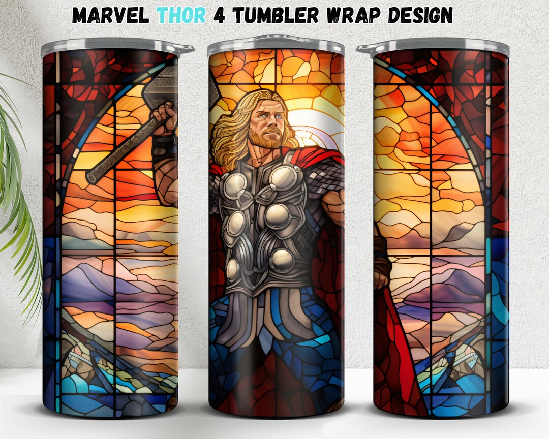 Marvel Thor 20oz Skinny Tumbler Sublimation Design Straight & Tapered ...