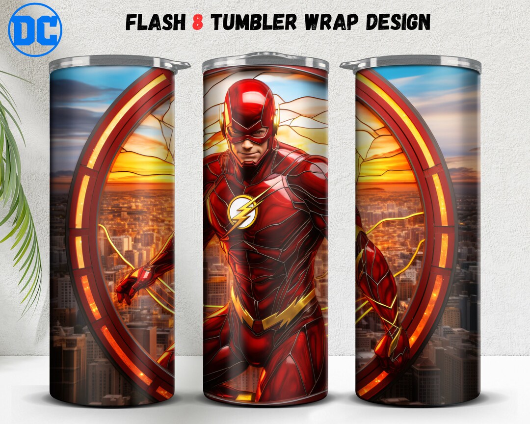 DC Flash 20oz Skinny Tumbler Sublimation Design Straight & Tapered ...
