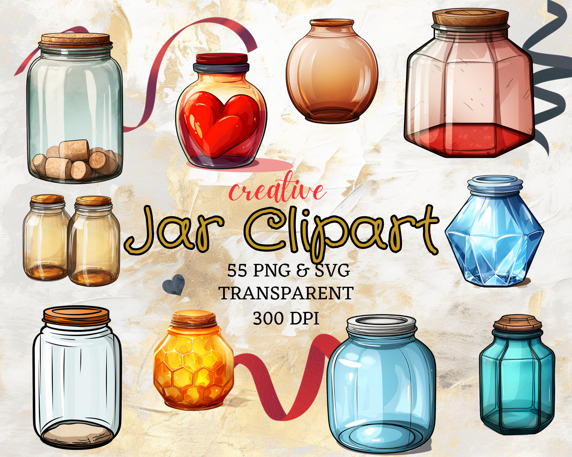 Full And Empty Jar Clipart