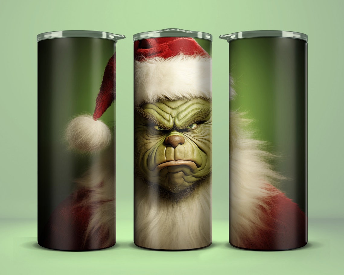 Grinch 20oz Skinny Tumbler Sublimation Design Straight & Tapered ...
