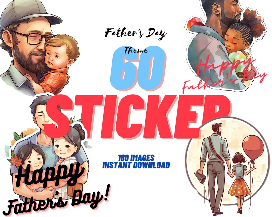 Whatsapp Sticker Father's Day Gift Cute Daddy Stickers Fathers Day Card ...