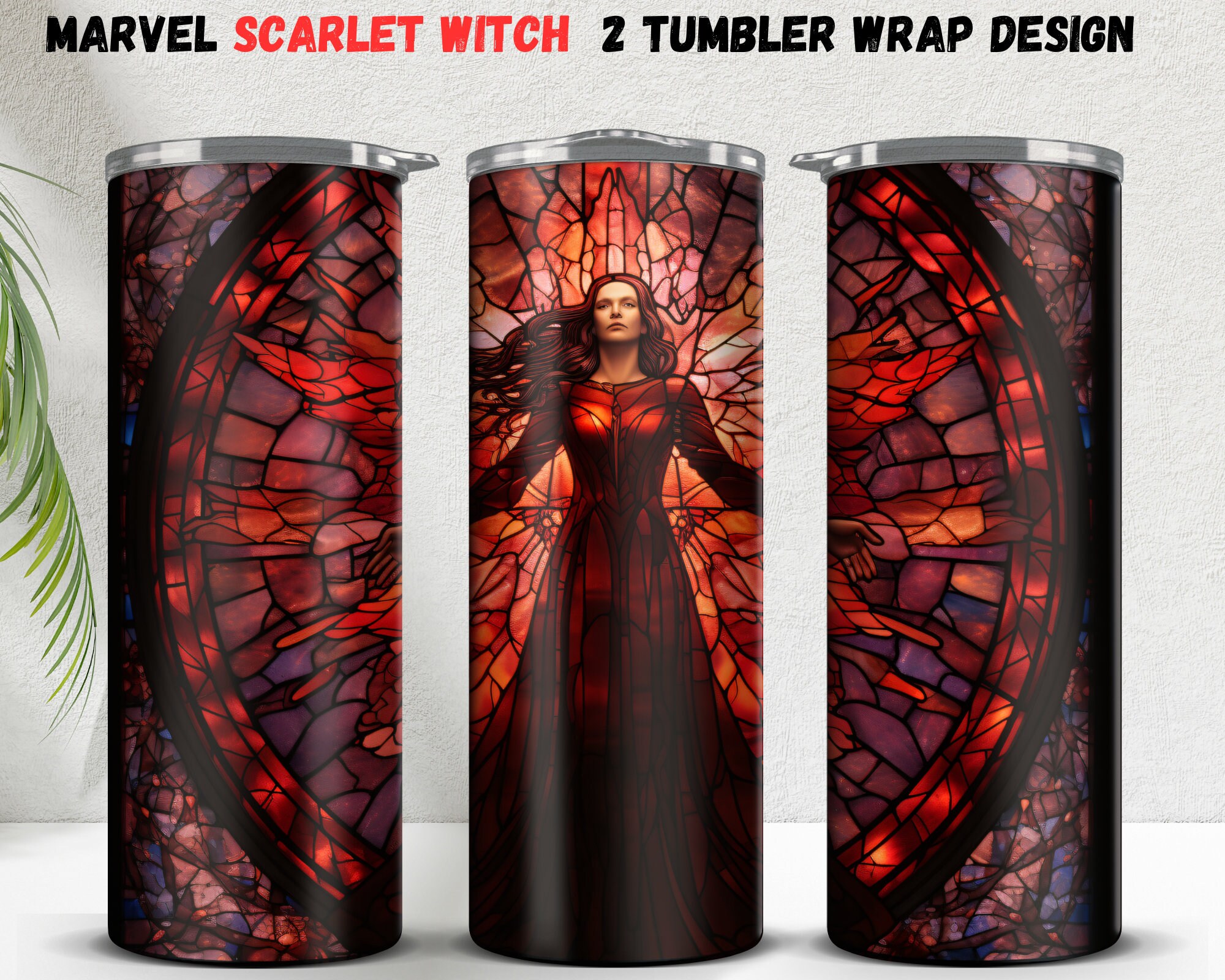 Marvel Scarlet Witch 20oz Skinny Tumbler Sublimation Design Straight ...