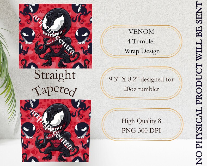 Venom 20oz Skinny Tumbler Sublimation Design Straight & Tapered Tumbler ...