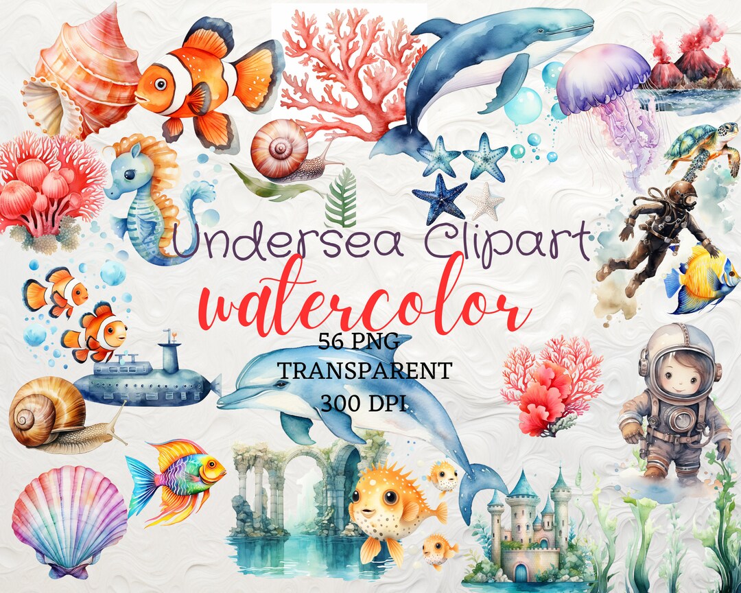 Watercolor Underwater Clipart 56 Creative Under the Sea Clipart ...