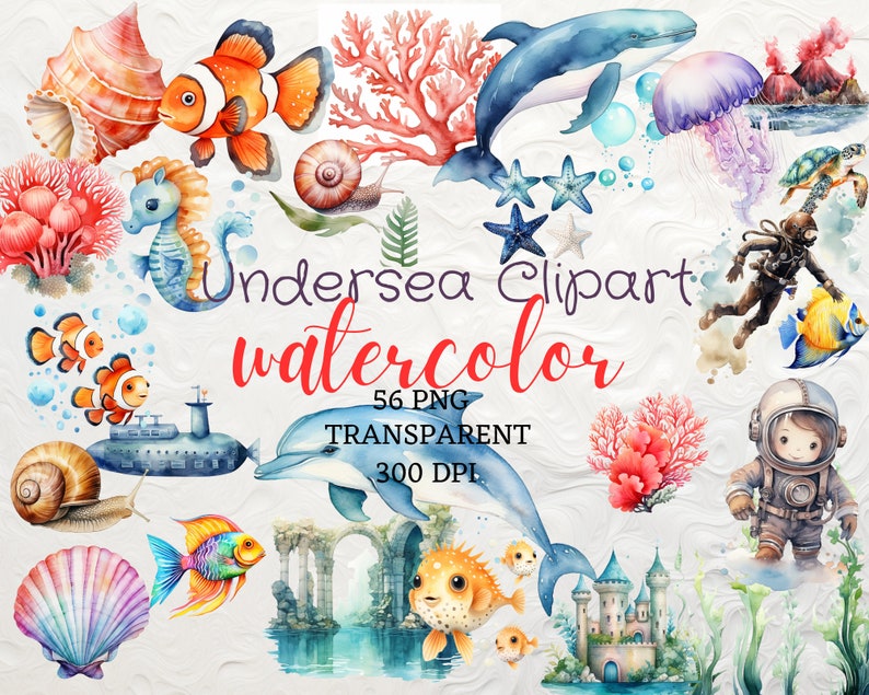 Watercolor Underwater Clipart 56 Creative Under the Sea Clipart ...