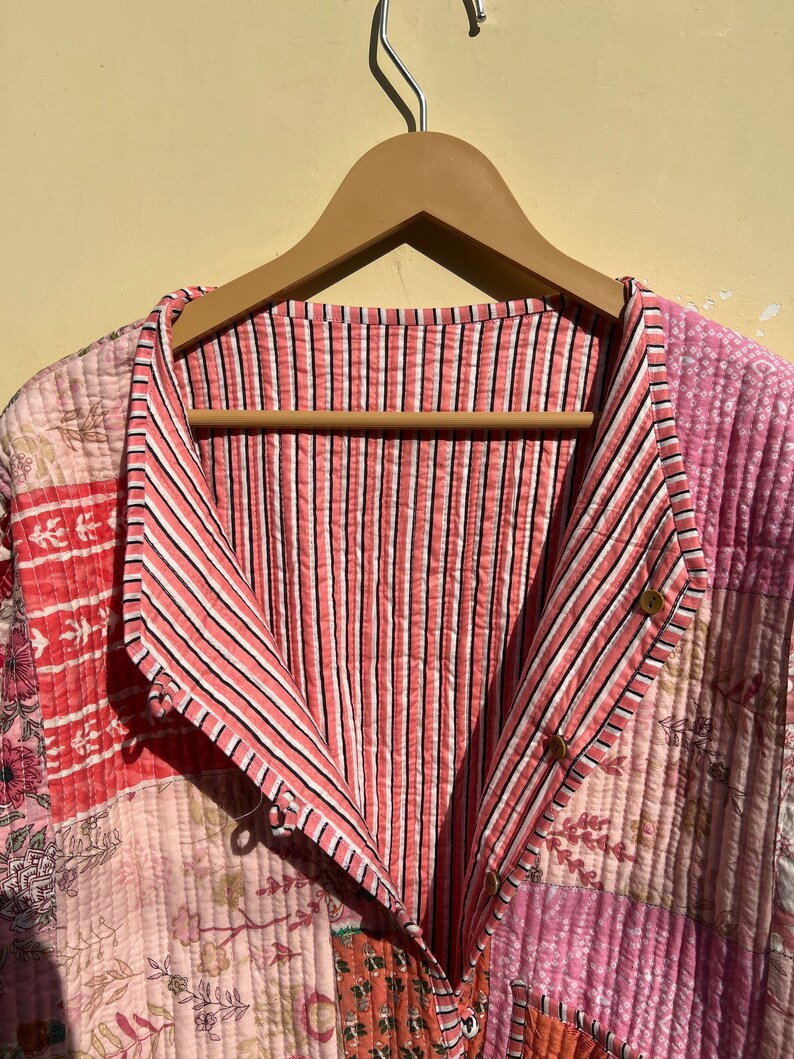 Handmade Patchwork Jacket,hand Stitched Quilted Short Jacket.indian ...