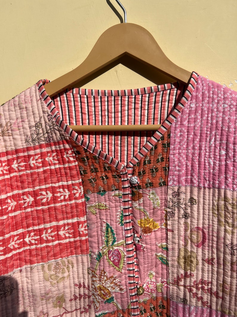 Handmade Patchwork Jacket,hand Stitched Quilted Short Jacket.indian ...