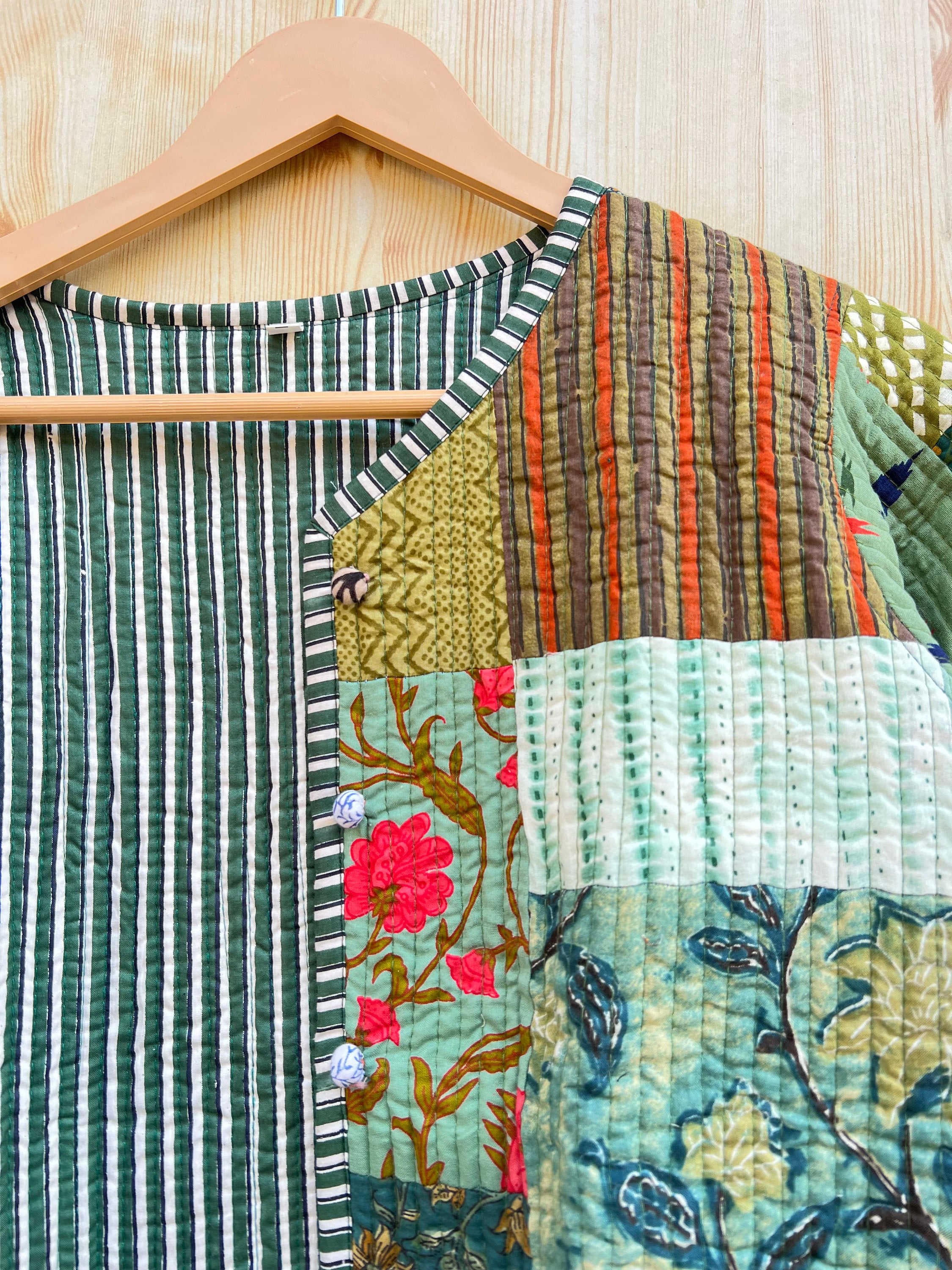 Handmade Patchwork Jacket,hand Stitched Quilted Cotton Jacket,hand ...