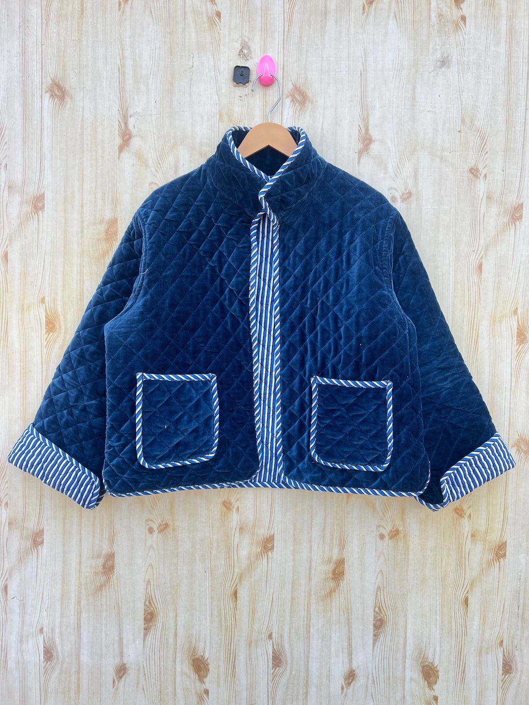 Cotton Velvet Jacket, Bohemian Winter Quilted Coat, Indian Handmade ...