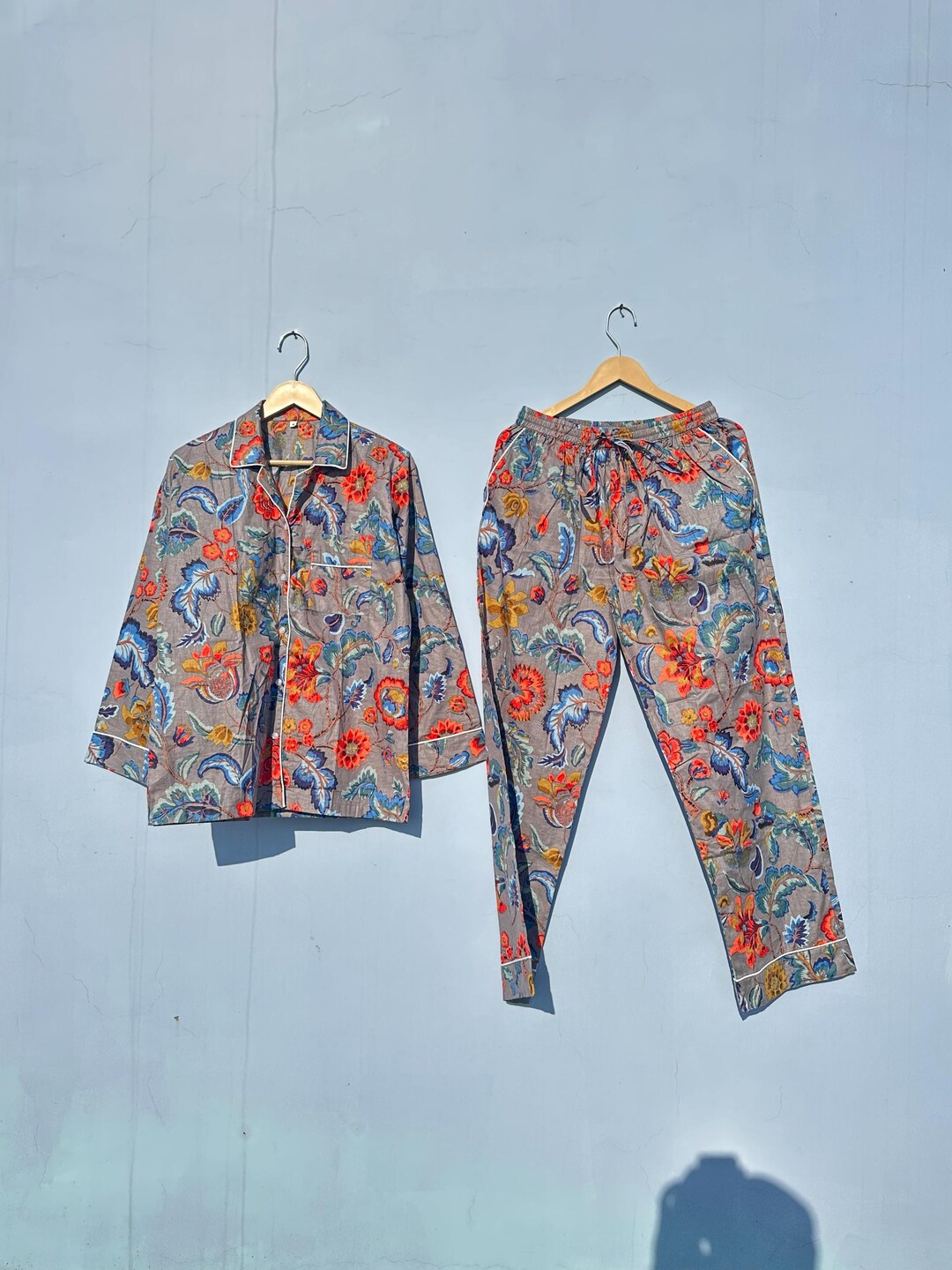 Indian 100% Pure Cotton Pyjamas, Womens Cotton Pijamas, Sleepwear ...