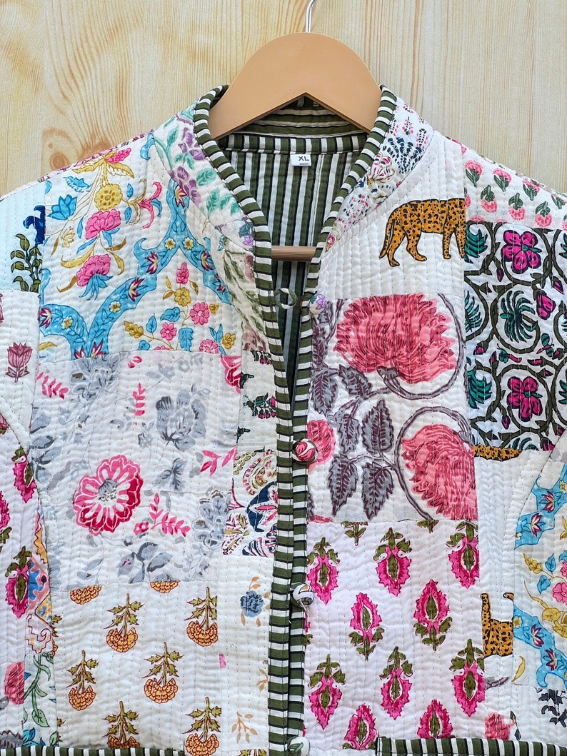 Patchwork Quilted Jackets Cotton Floral Bohemian Style Winter Fall ...