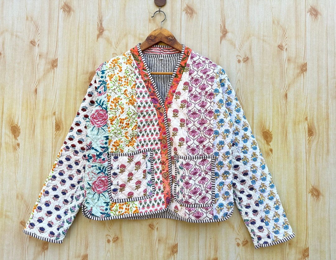 New Style Cotton Patchwork Jacket With Collar Cotton Quilted Jacket ...