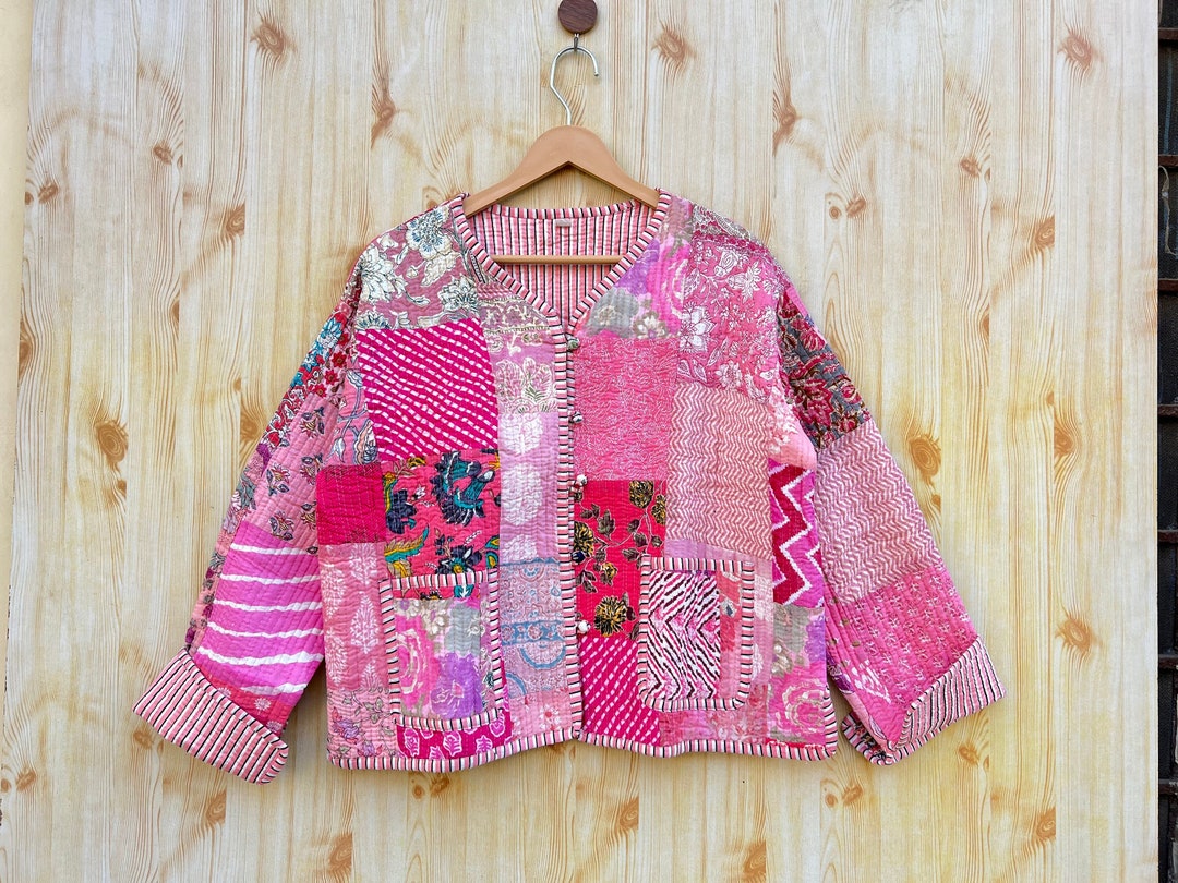 Patchwork Quilted Jacket Cotton Floral Bohemian Style Fall Winter ...