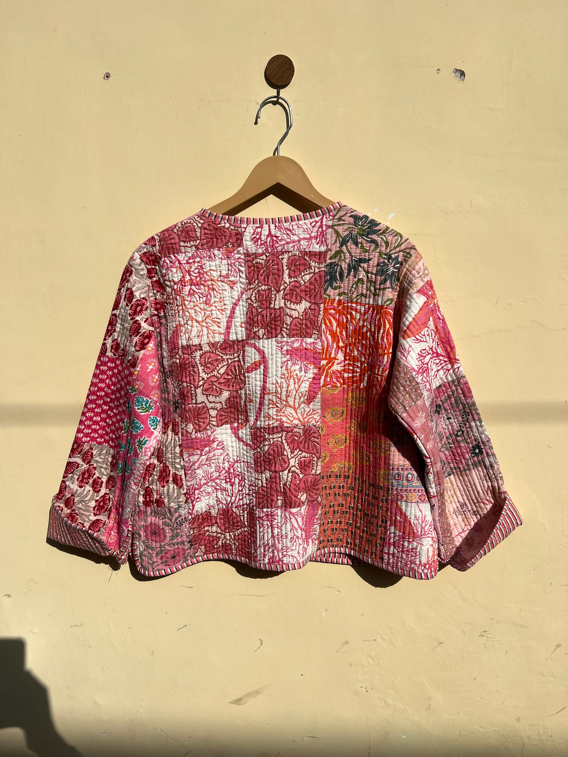 Handmade Patchwork Jacket,hand Stitched Quilted Short Jacket.indian ...