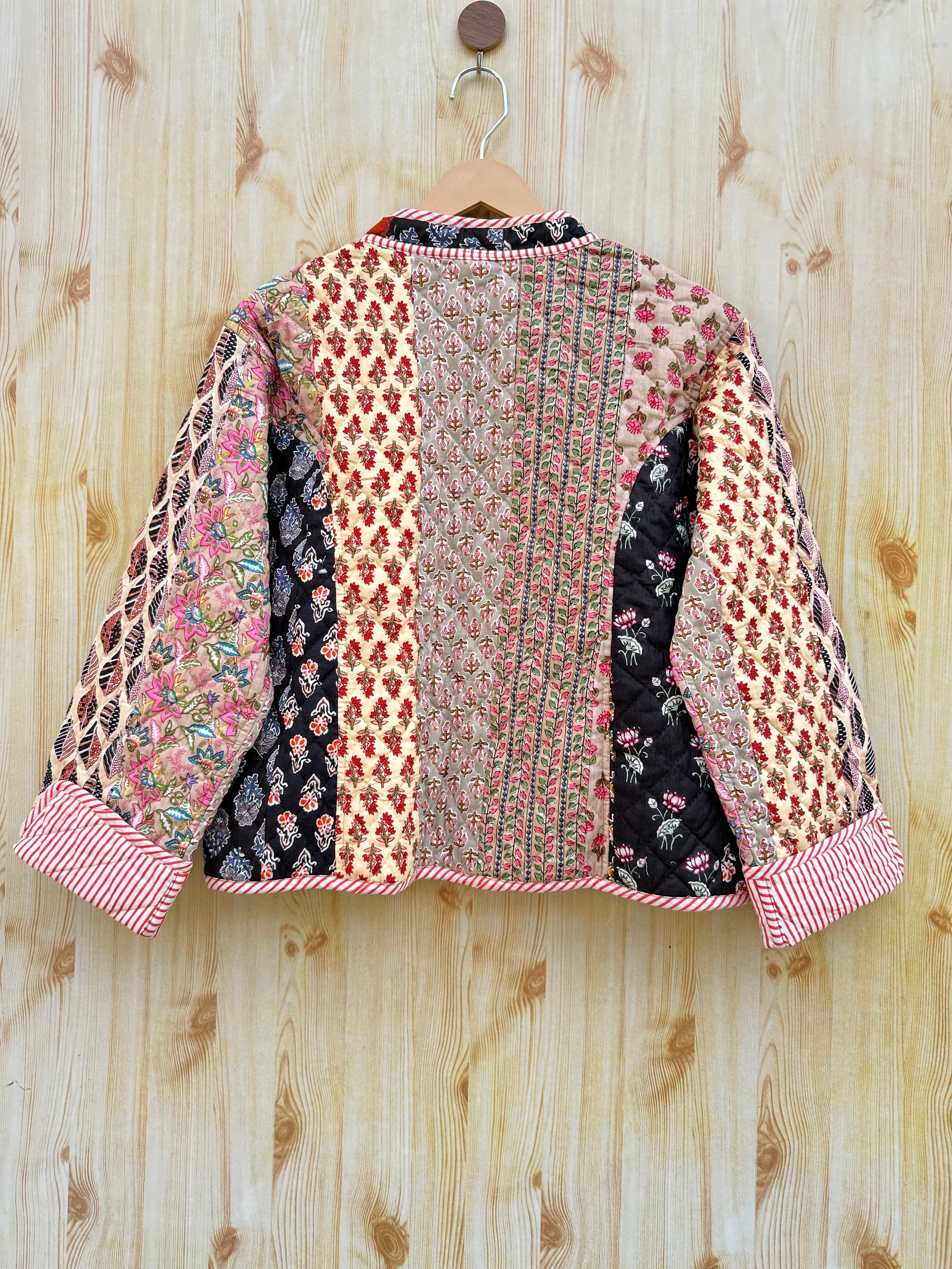 Indian Handmade Patchwork Vintage Quilted Jacket, Burfi Quilting Jacket ...