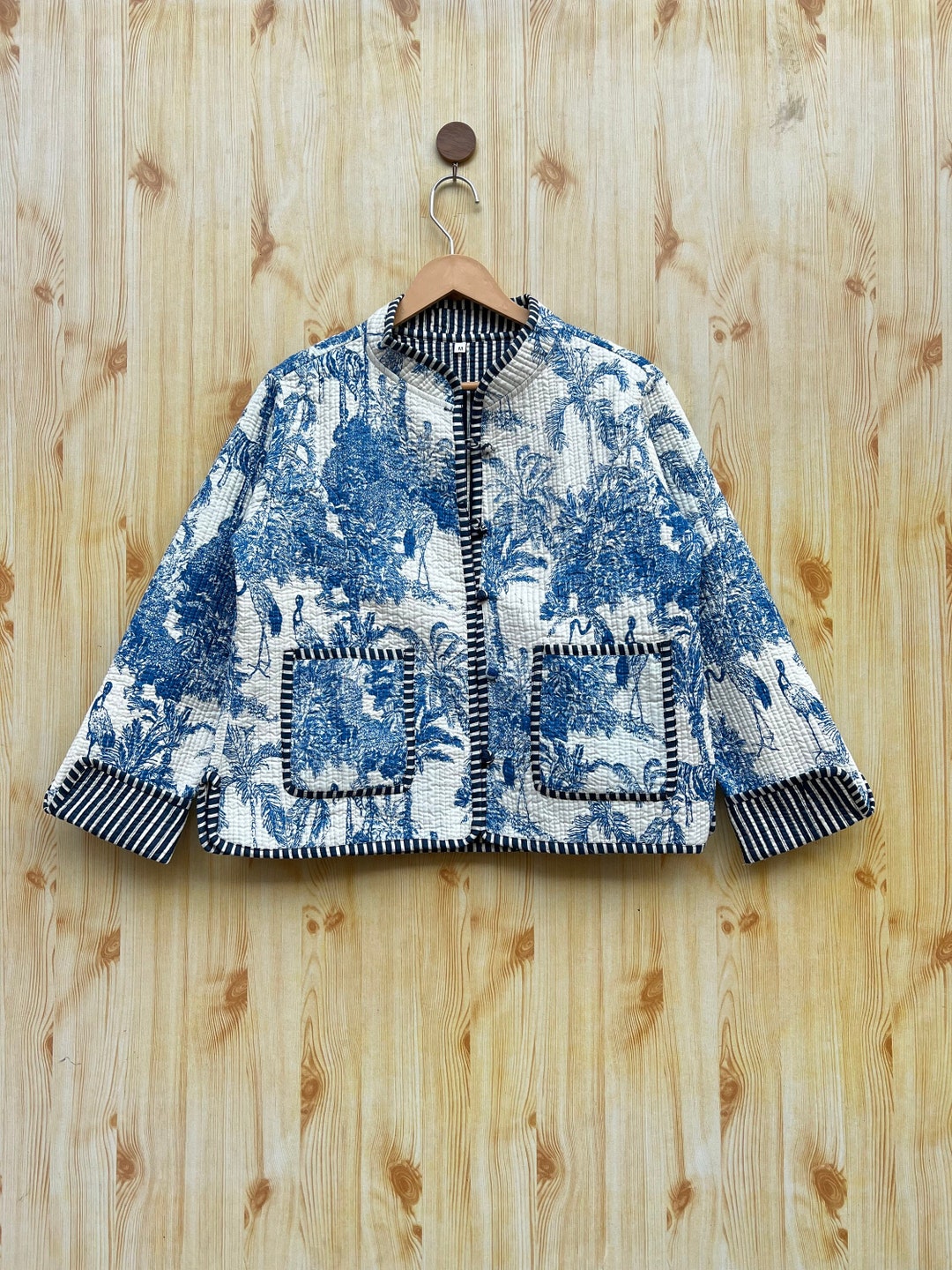 Vintage Jacket Made by Recycled Cotton,reversible Jacket With Floral ...