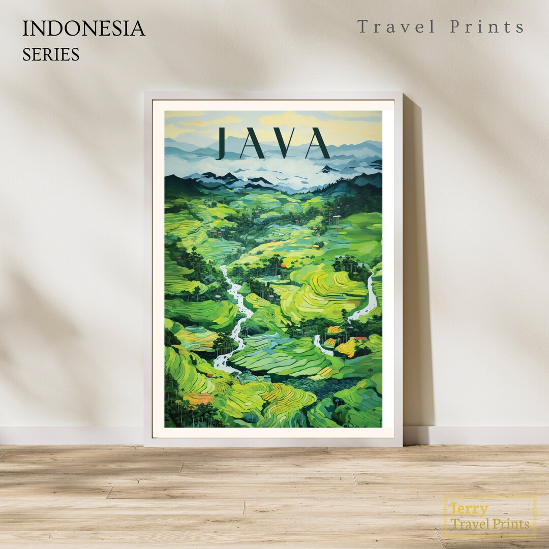 Java Vintage Travel Poster | Indonesia Travel Print | Indonesia ...