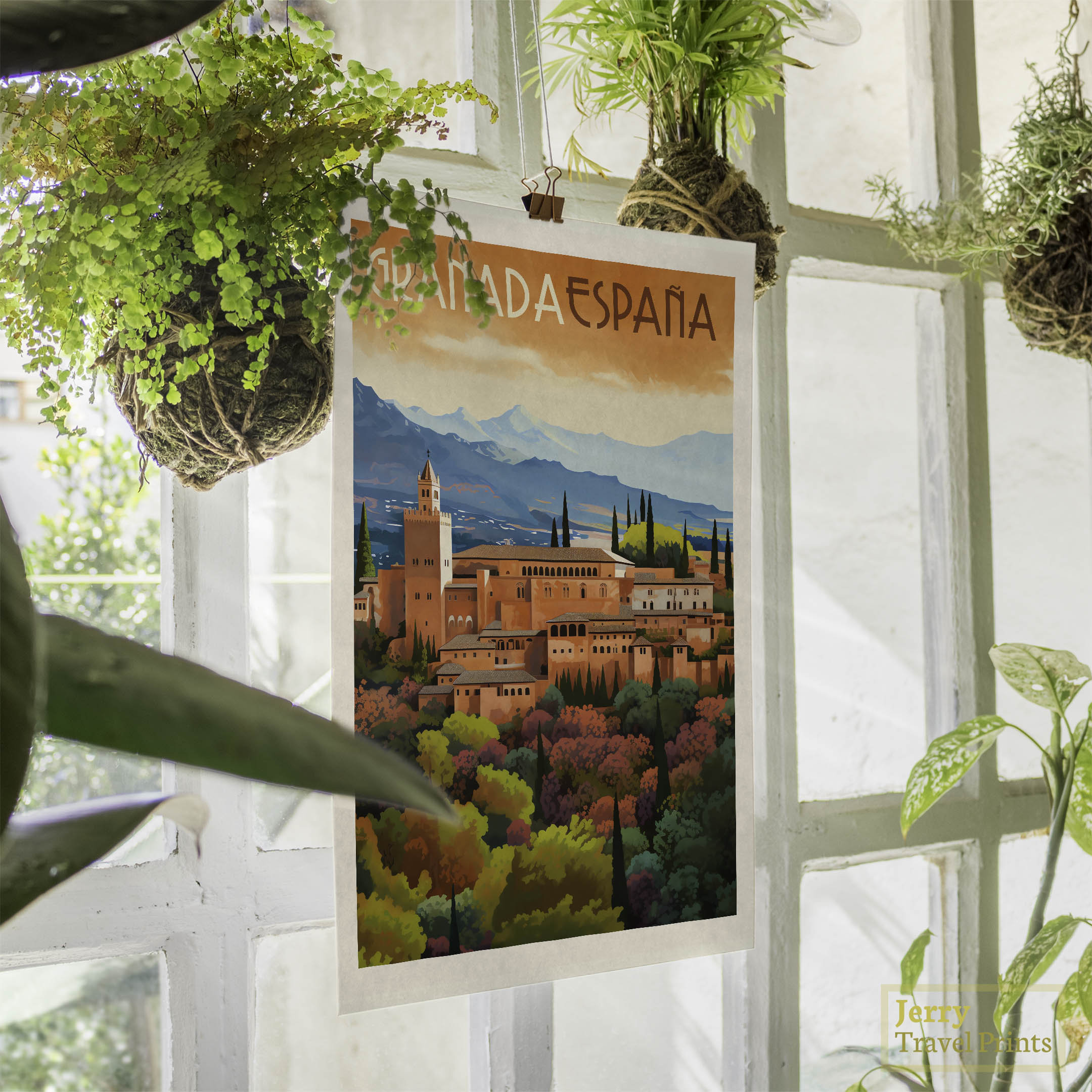 Granada Travel Print | Alhambra Poster | Andalusia Illustration | Spain ...
