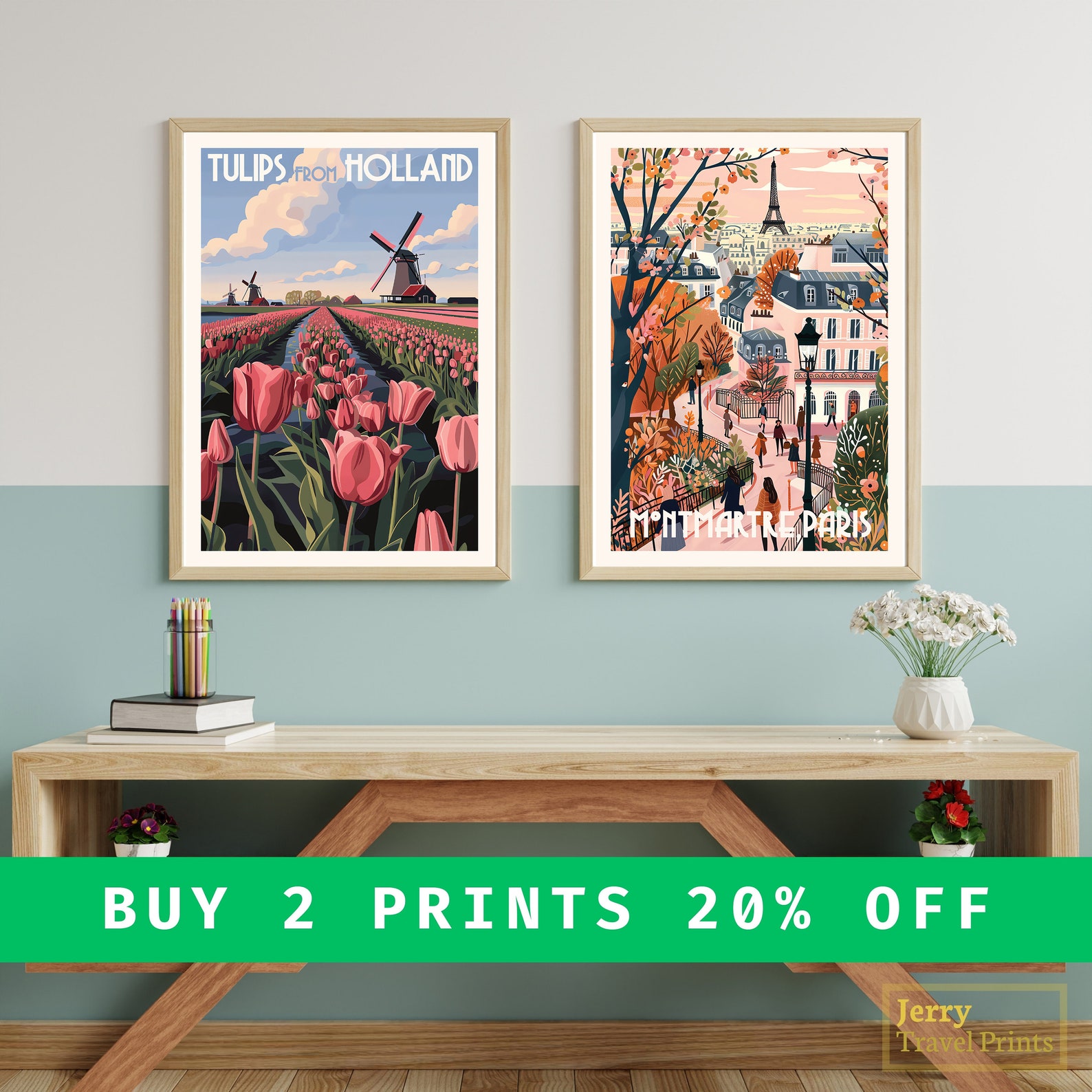 Tulip Field Print Keukenhof Poster Dutch Landscape Art Netherlands ...