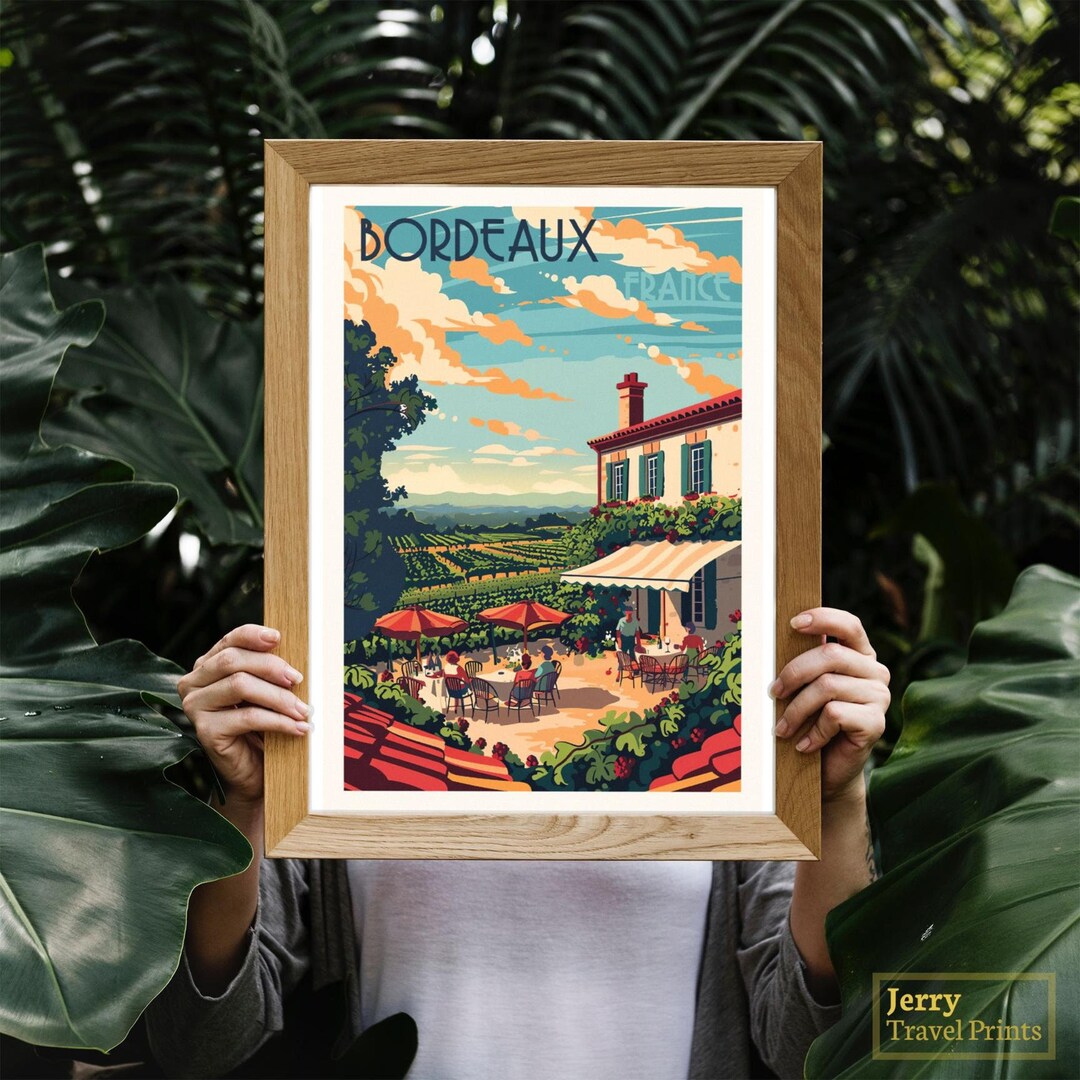 Bordeaux Travel Poster | France Artwork Print | Wine Illustration ...