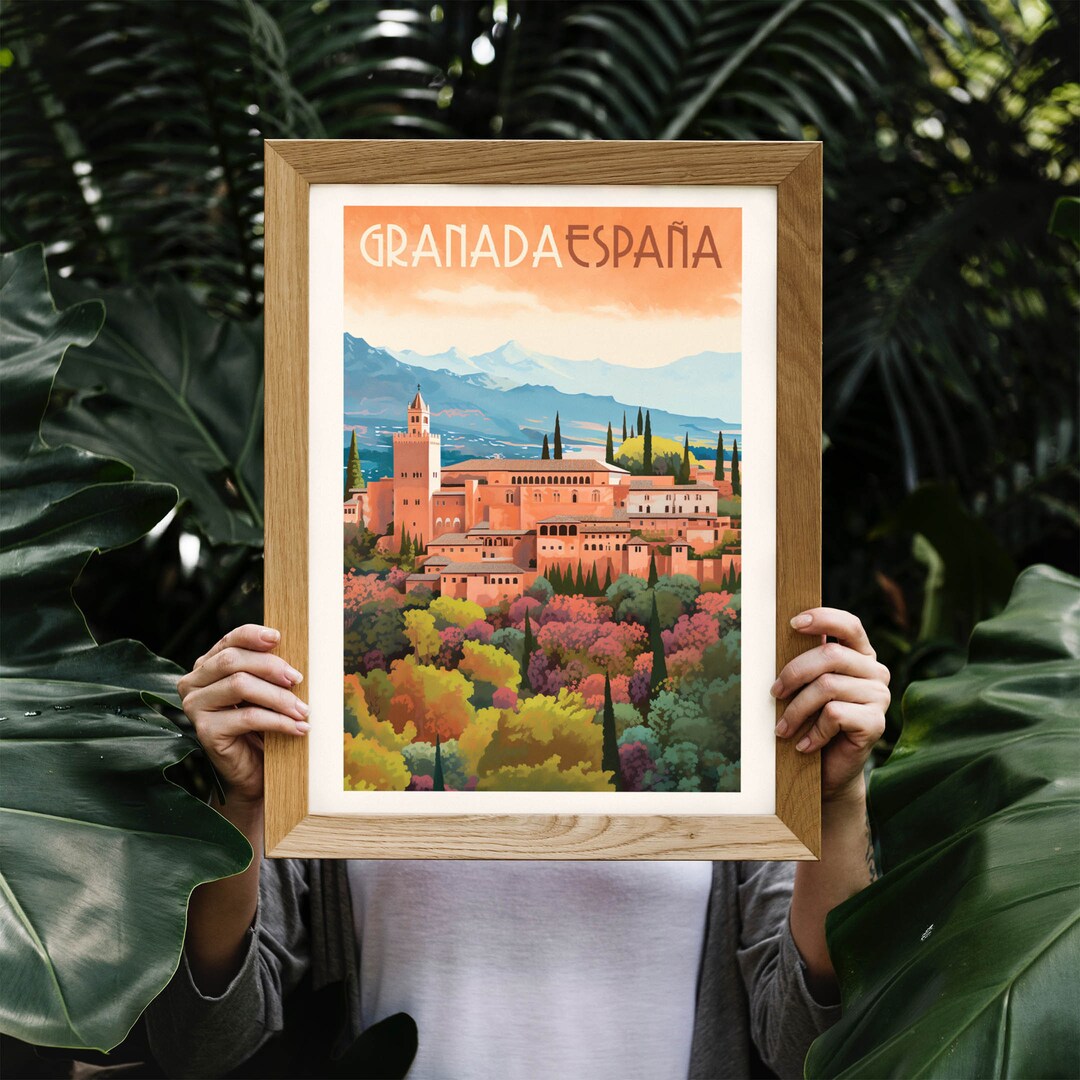 Granada Travel Print | Alhambra Poster | Andalusia Illustration | Spain ...