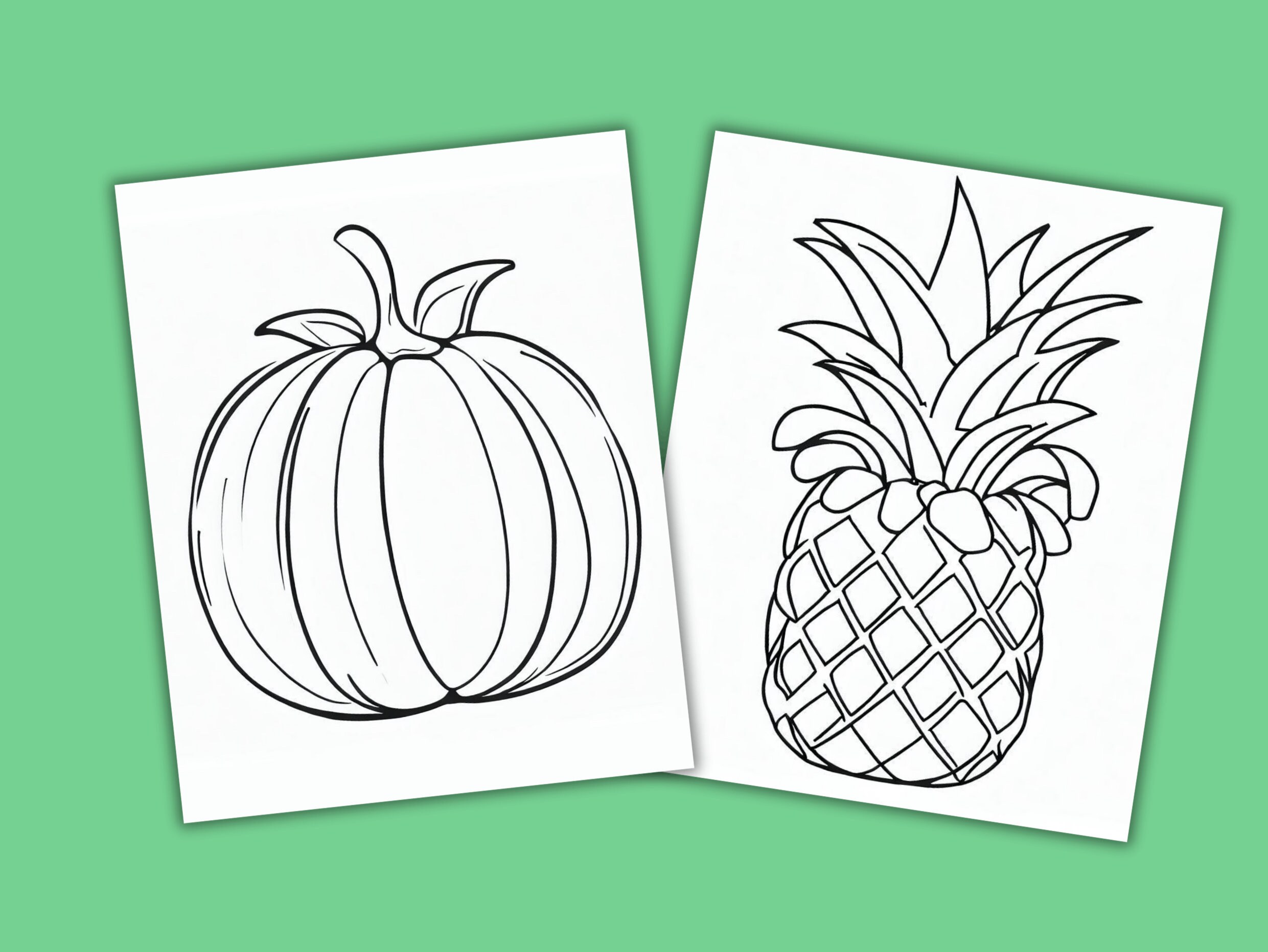 Interactive Kids' Vegetable and Fruit Coloring Pages, Childrens ...