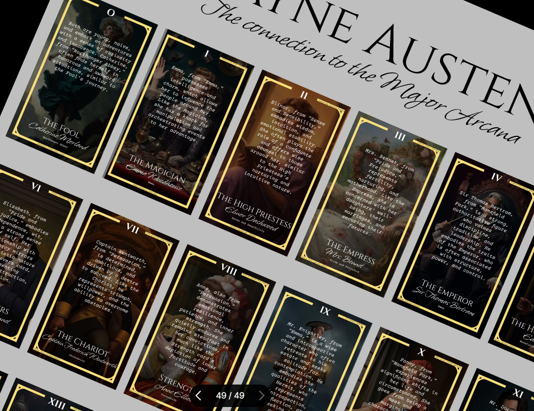 Major Arcana Digital Tarot Deck - Jane Austen's Enchanted Oracle ...