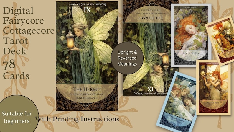 DIGITAL Enchanted Fairies Tarot Deck - 78 Cards - Cottagecore Fairycore ...