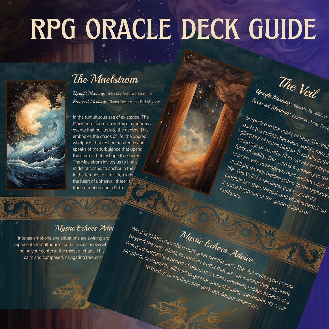 Printable RPG Oracle Deck Mystic Echoes Enhance Your RPG - Etsy