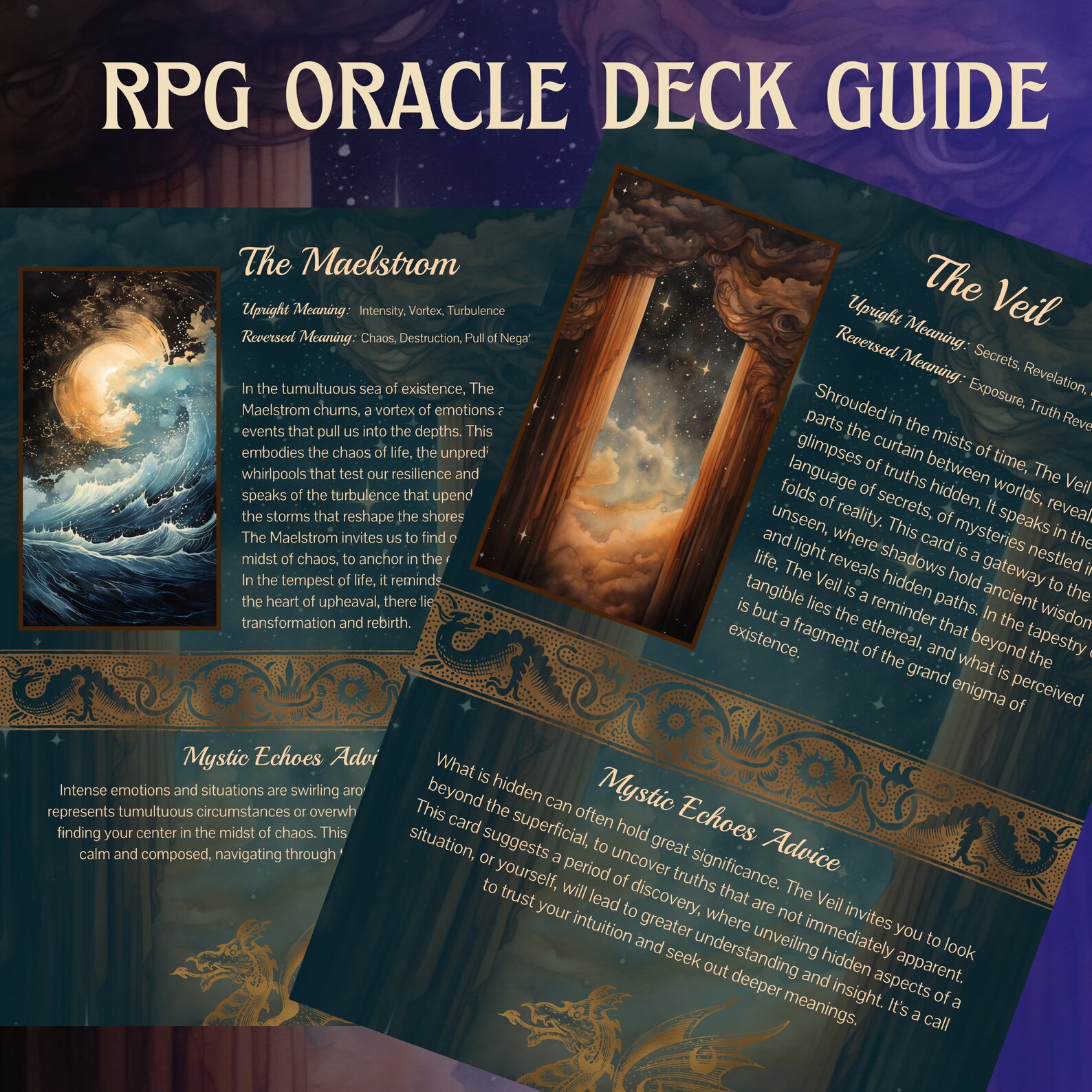 Printable RPG Oracle Deck Mystic Echoes Enhance Your RPG - Etsy